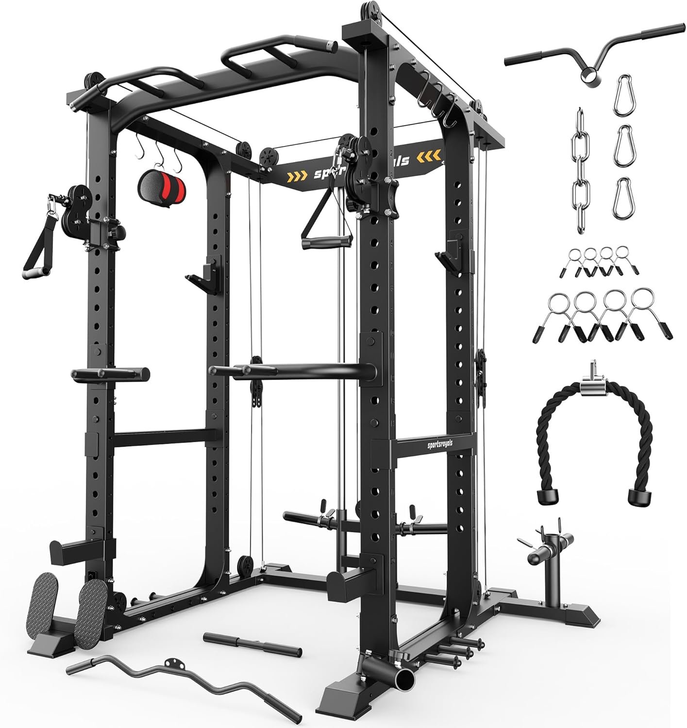Review of Sportsroyals Power Cage: A Versatile 1600lbs Home Gym Rack ...