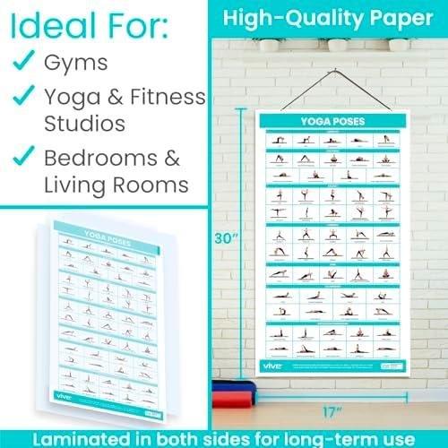 Vive Yoga Poster Review: Double-Sided Laminated Flow Chart for ...