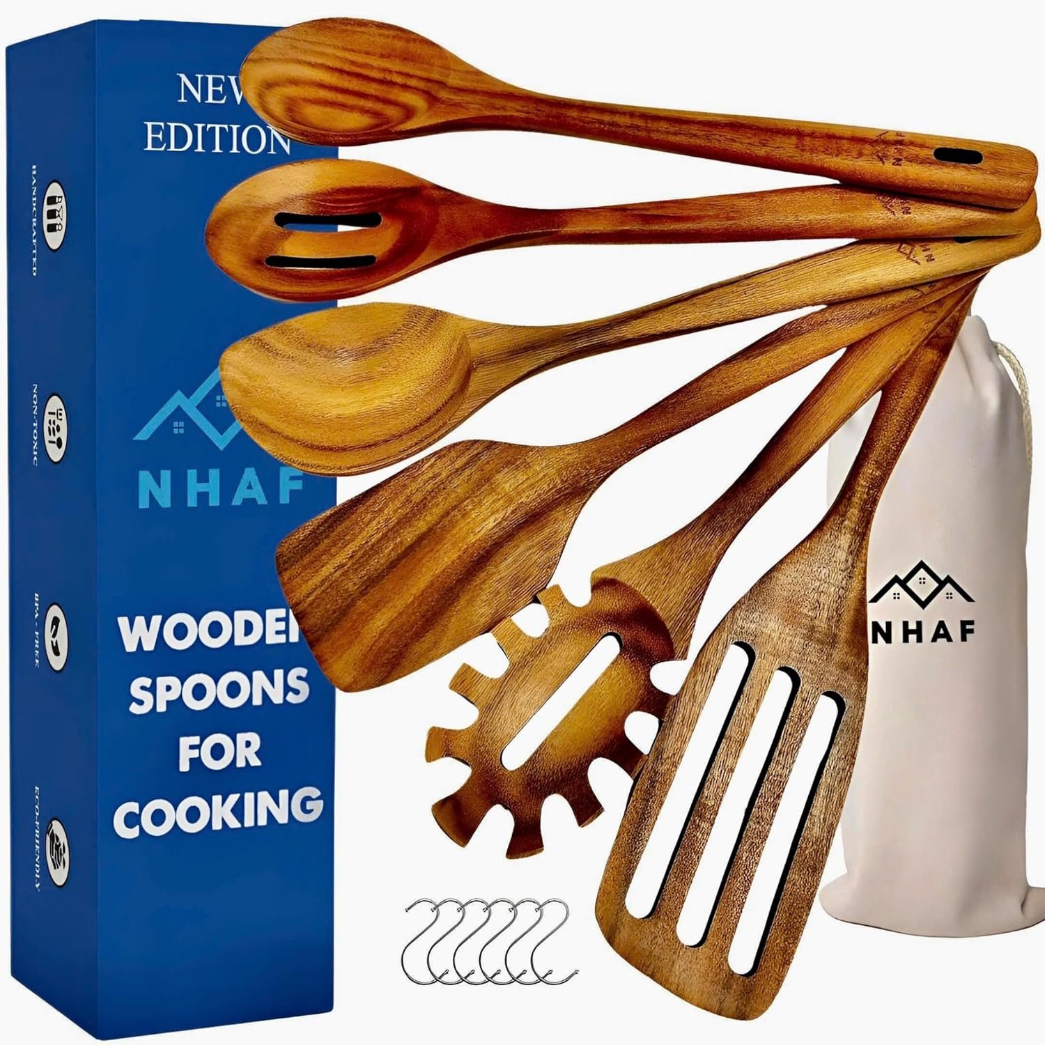 Premium Teak Wooden Utensils: Eco-Friendly Cooking Spoons & Gift Set ...